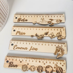 Personalised Wooden Ruler Laser Engraved Ruler Custom School Supply ...