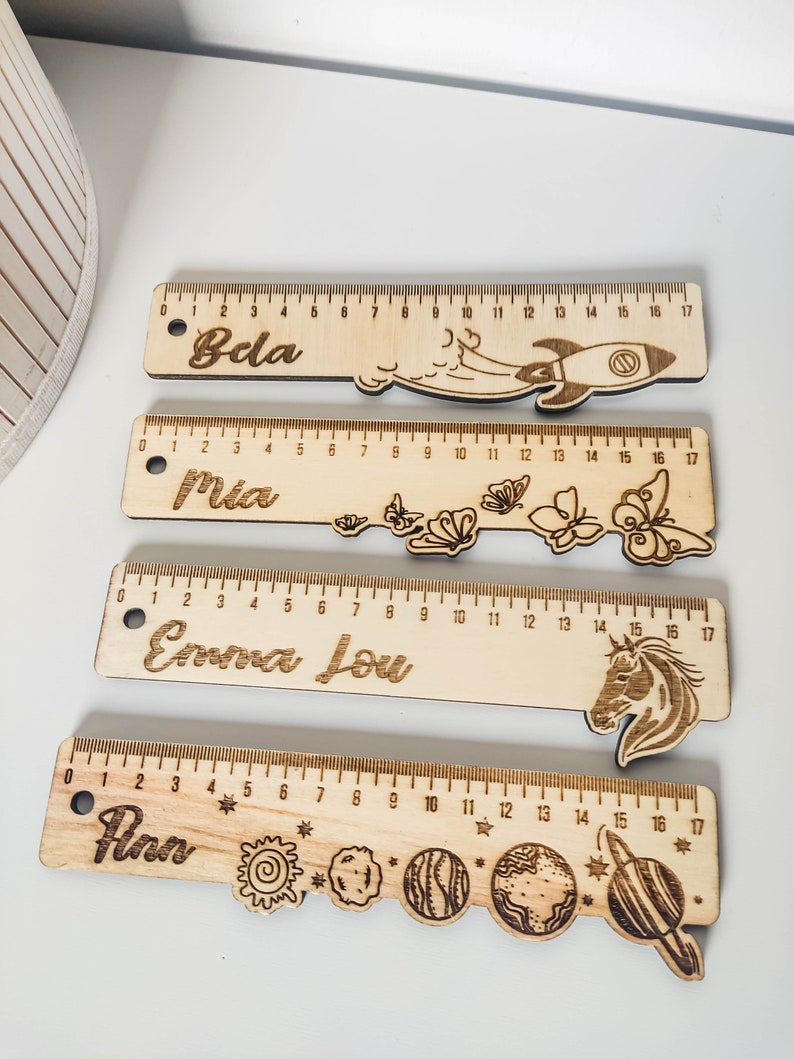 Personalised Wooden Ruler Laser Engraved Ruler Custom School Supply ...