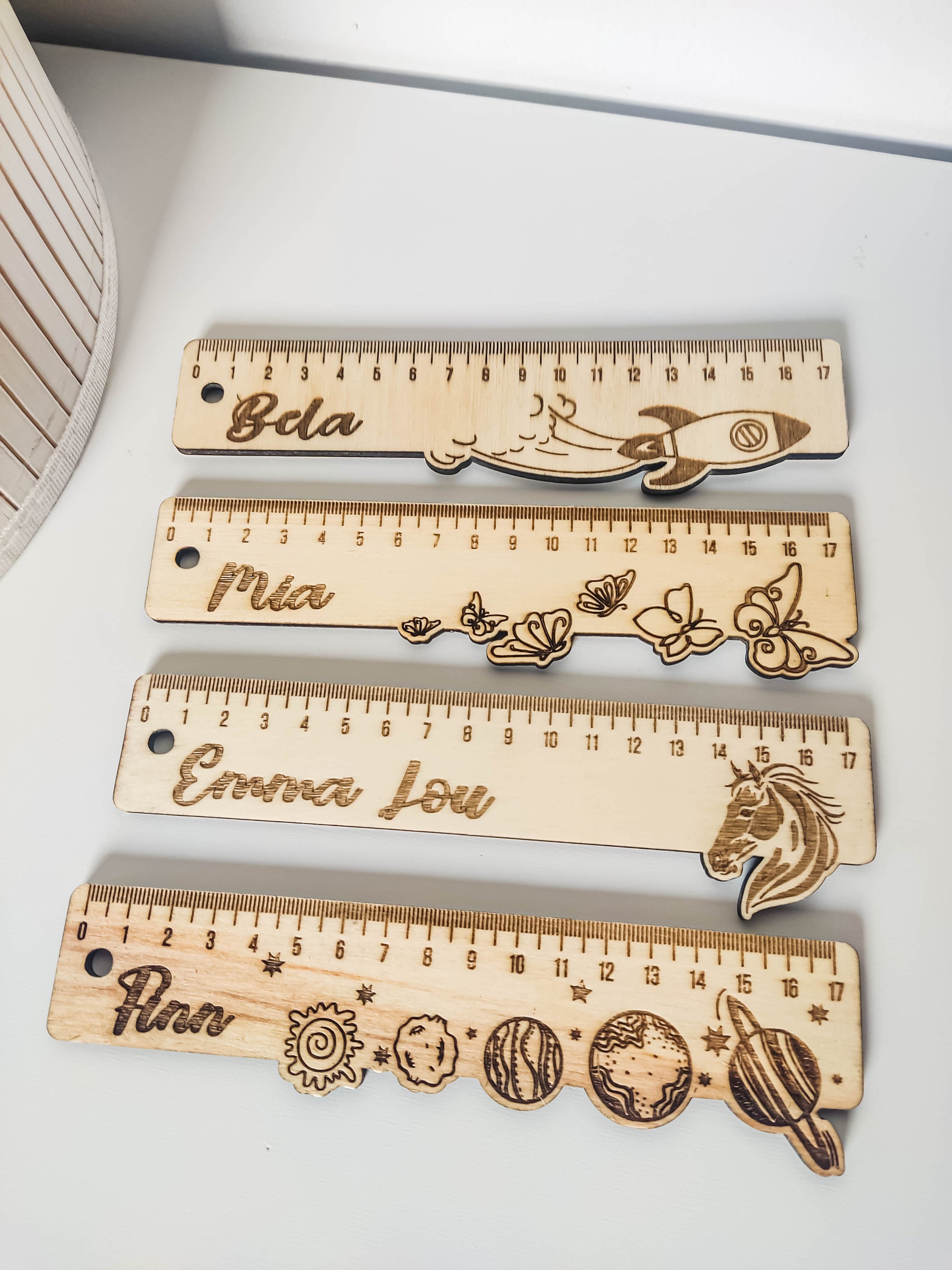Personalised Wooden Ruler Laser Engraved Ruler Custom School Supply ...