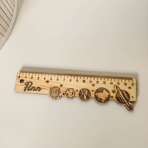 Personalised Wooden Ruler Laser Engraved Ruler Custom School Supply ...