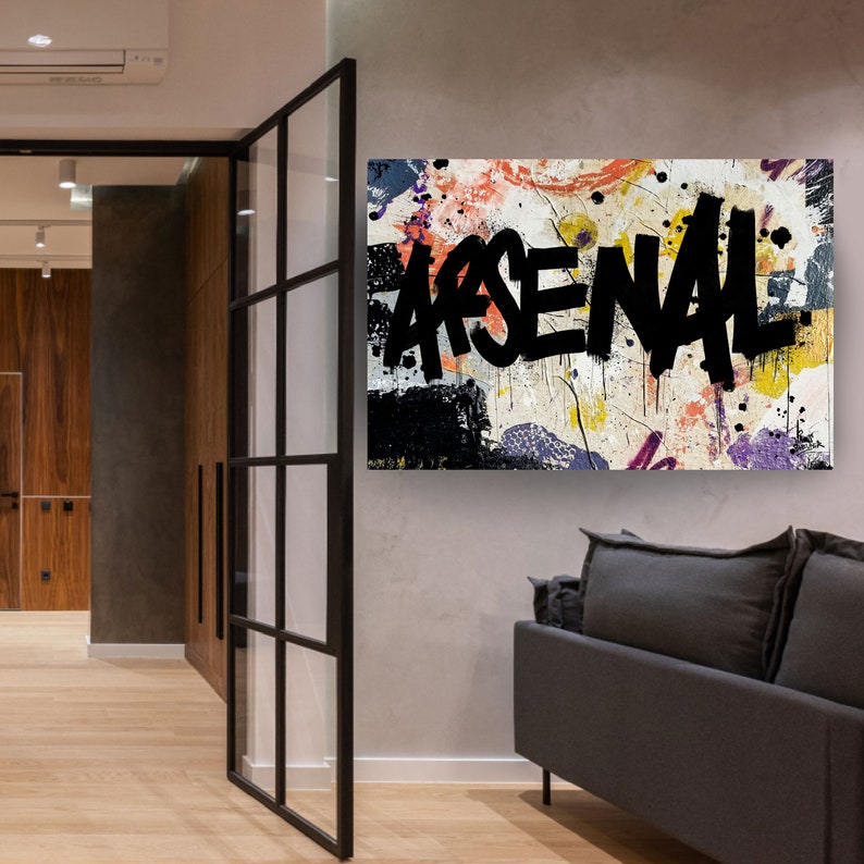 Arsenal Poster. Arsenal Graffiti Black on Wall. Arsenal Fan Art ...