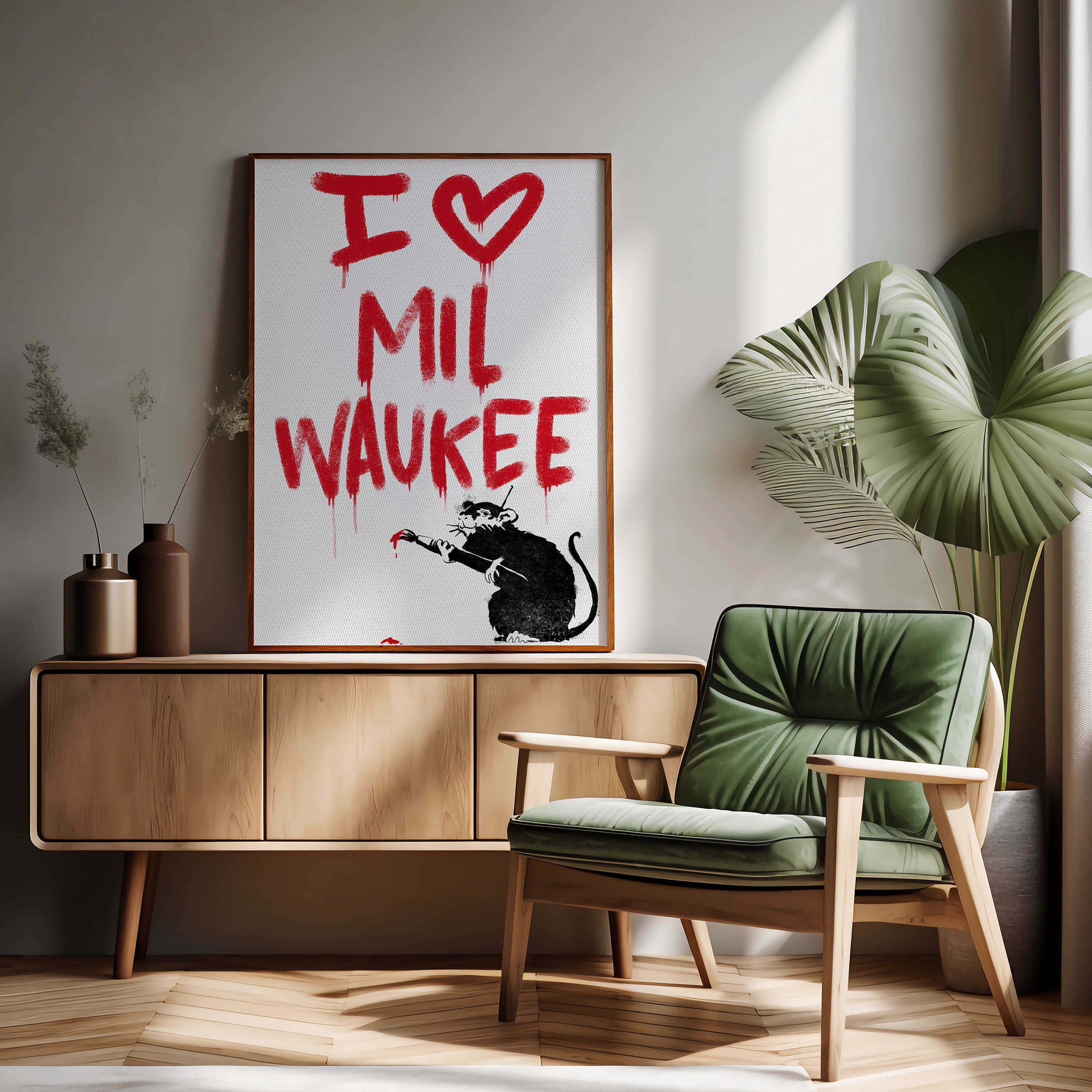 Milwaukee Travel Poster. Urban Art. Print. Poster. Street Art. Stencil ...
