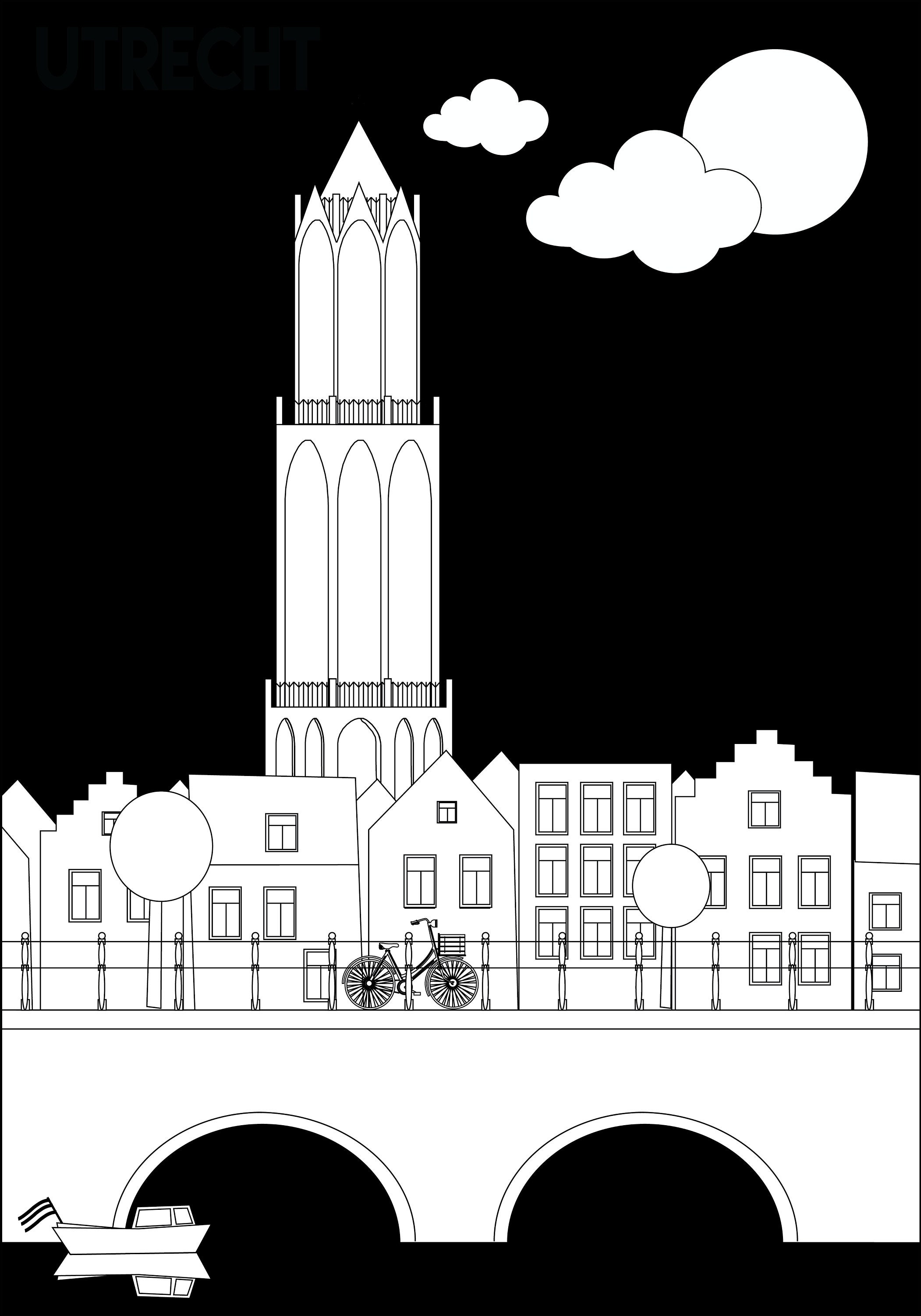 Utrecht Drawing Cheapest City Map Posters Etsy.city Map of Utrecht ...