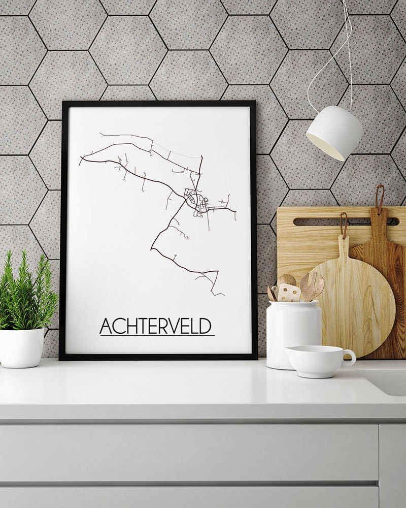 Achterveld Cheapest City Map Posters on Etsy. City Map of Achterveld ...