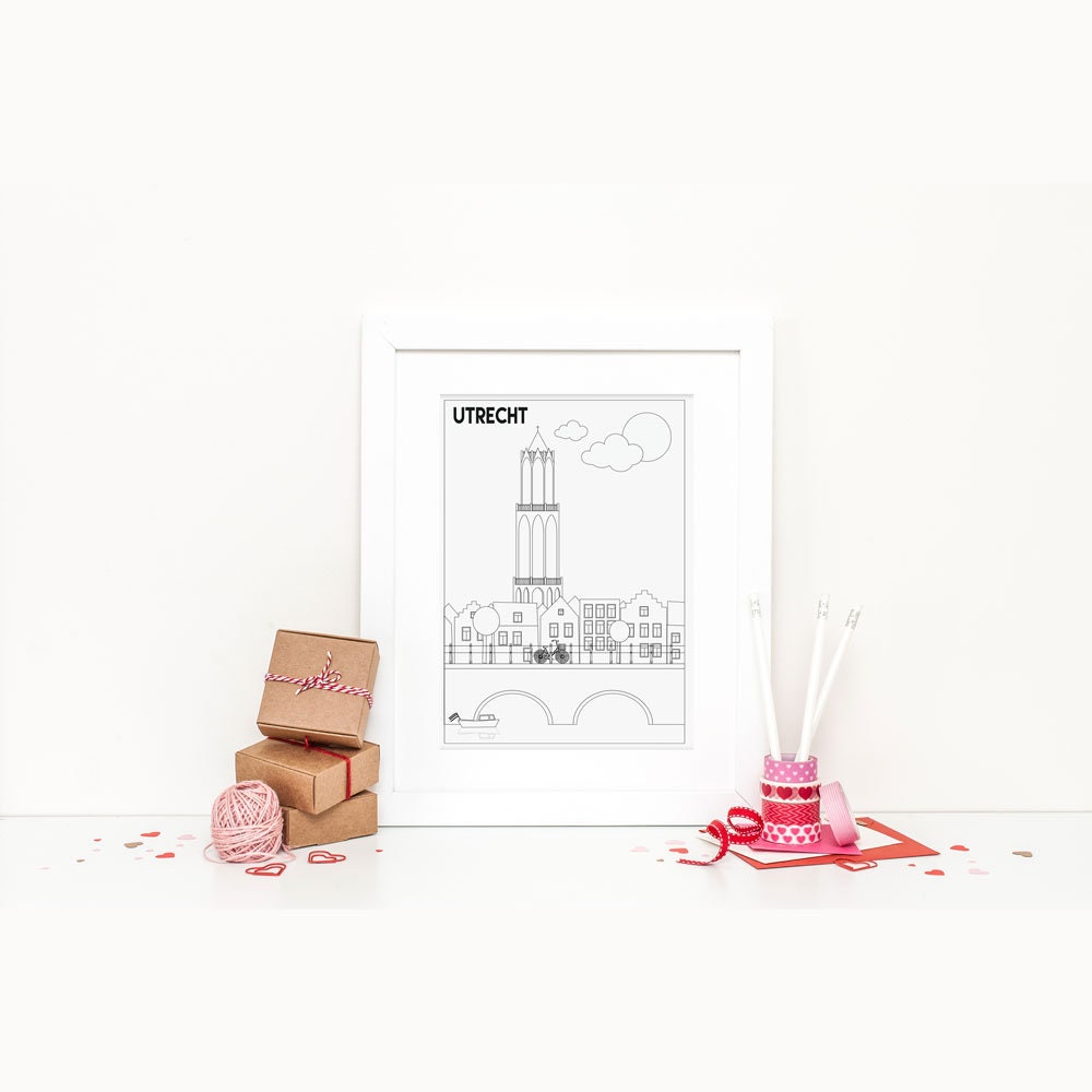 Utrecht Drawing Cheapest City Map Posters Etsy.city Map of Utrecht ...
