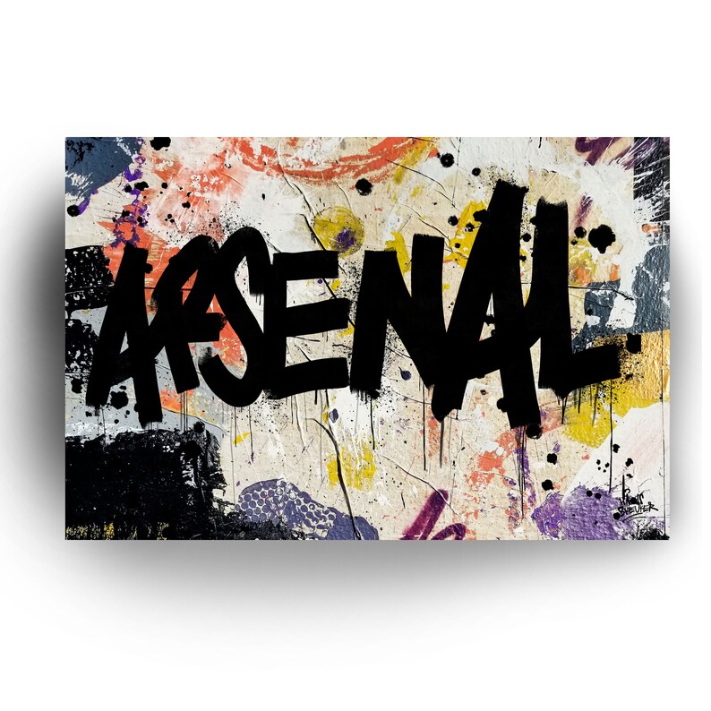 Arsenal Poster. Arsenal Graffiti Black on Wall. Arsenal Fan Art ...