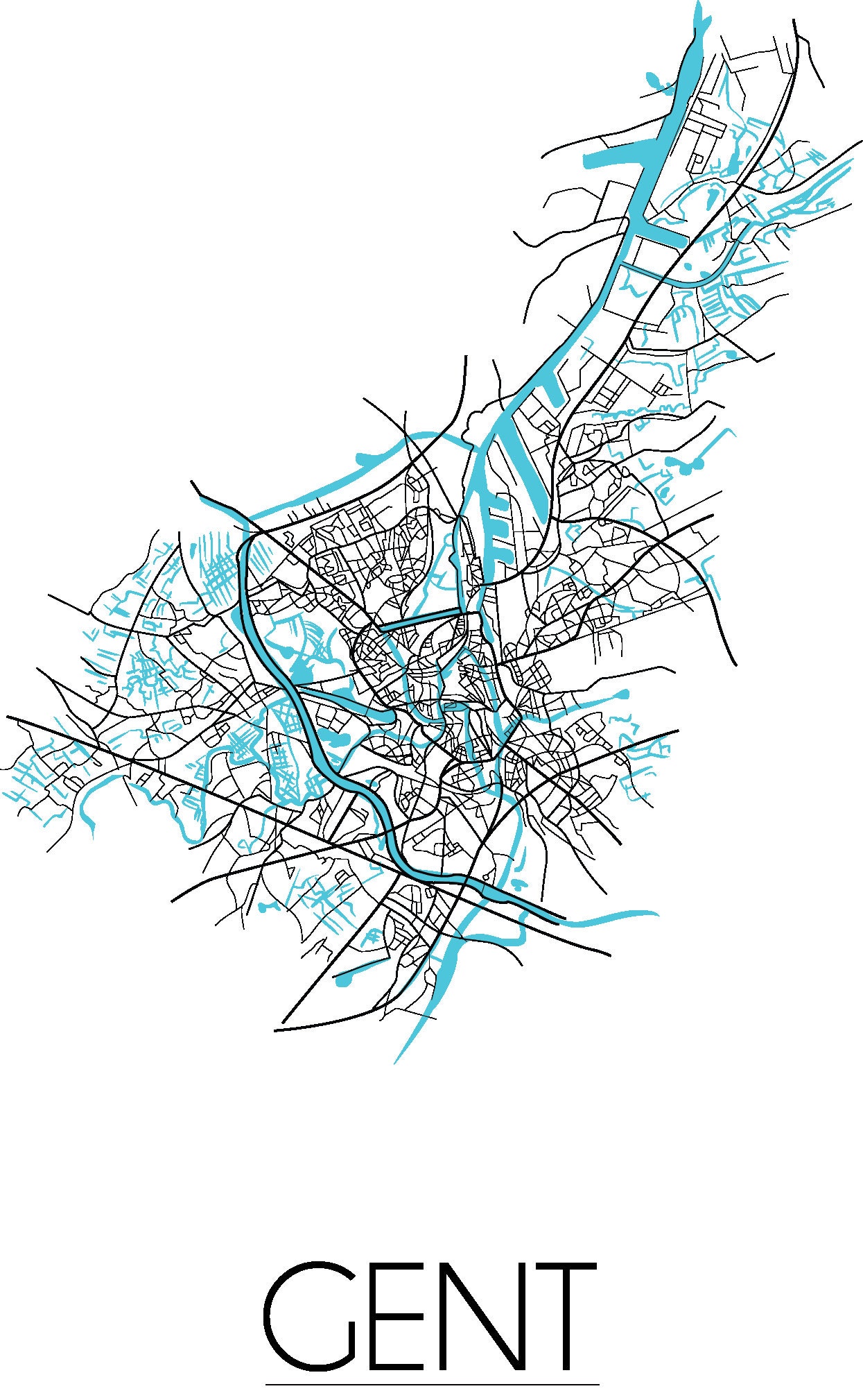 City Map of Ghent Cheapest City Map Posters on Etsy. City Plan of Ghent ...