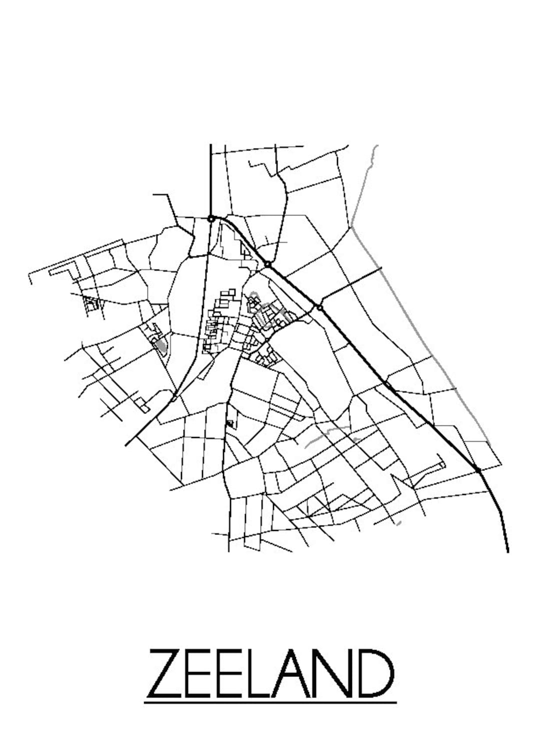 Zeeland Cheapest City Map Posters on Etsy. City Map of Zeeland. Zeeland ...