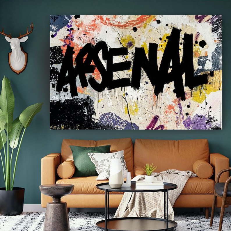 Arsenal Poster. Arsenal Graffiti Black on Wall. Arsenal Fan Art ...