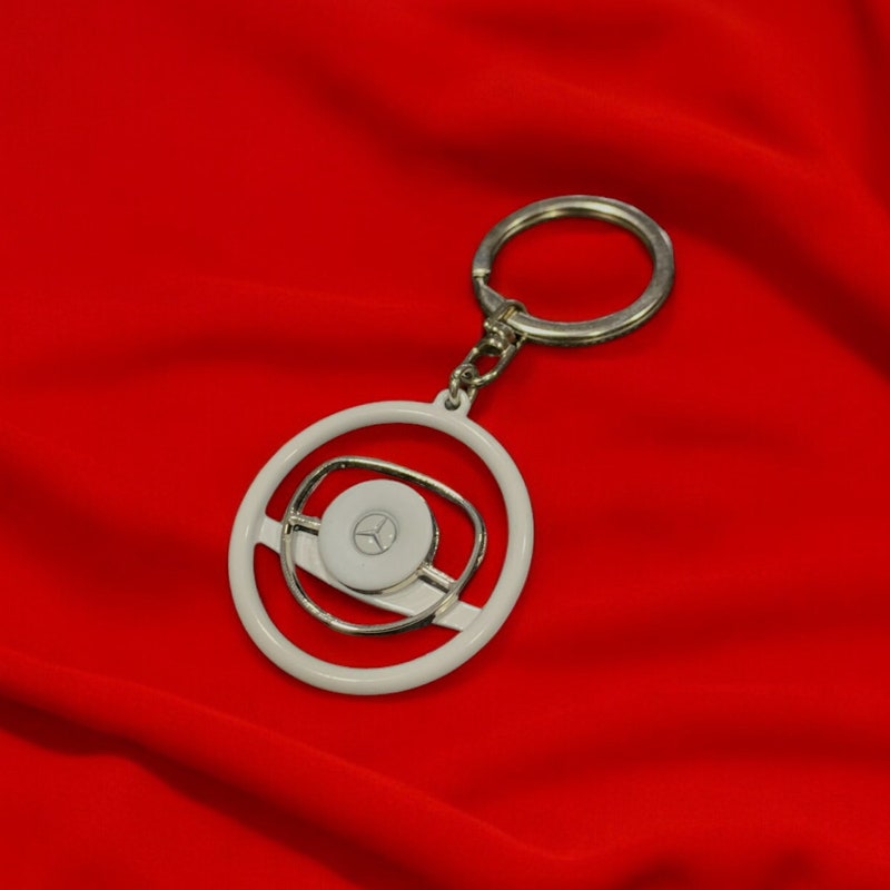 White Mercedes Key Chain - Etsy
