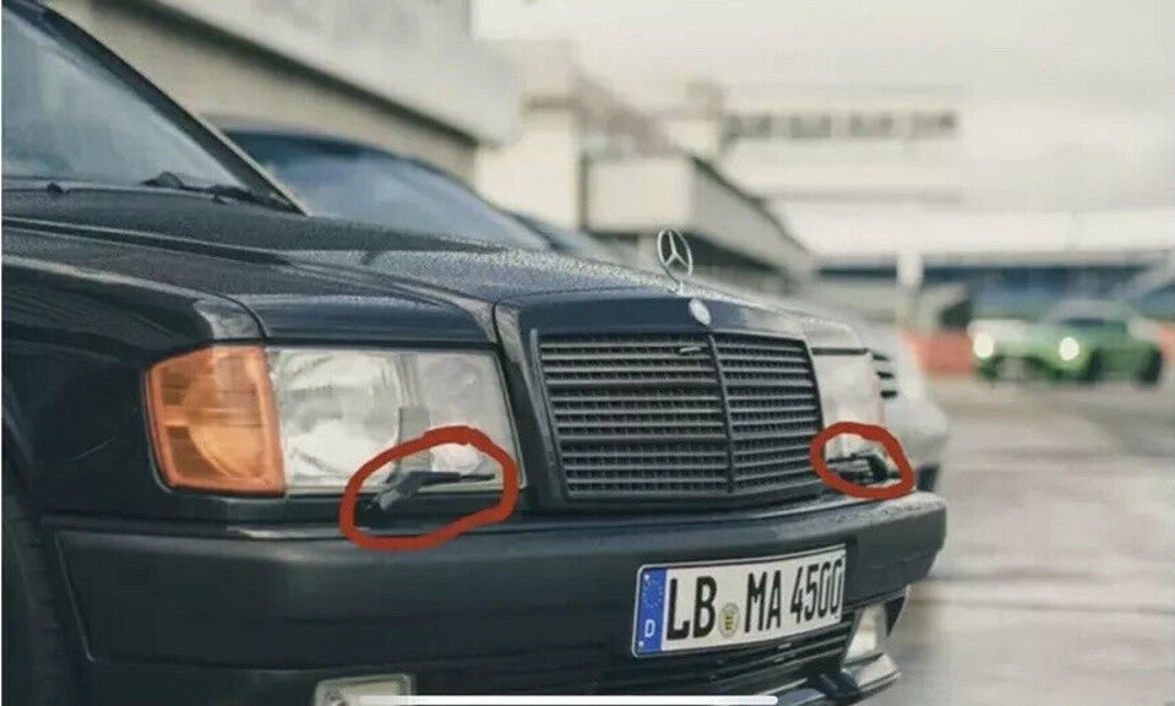 For Mercedes W126 W201 190e 190d Europan Headlight Wiper Set 4 Piece 1. ...