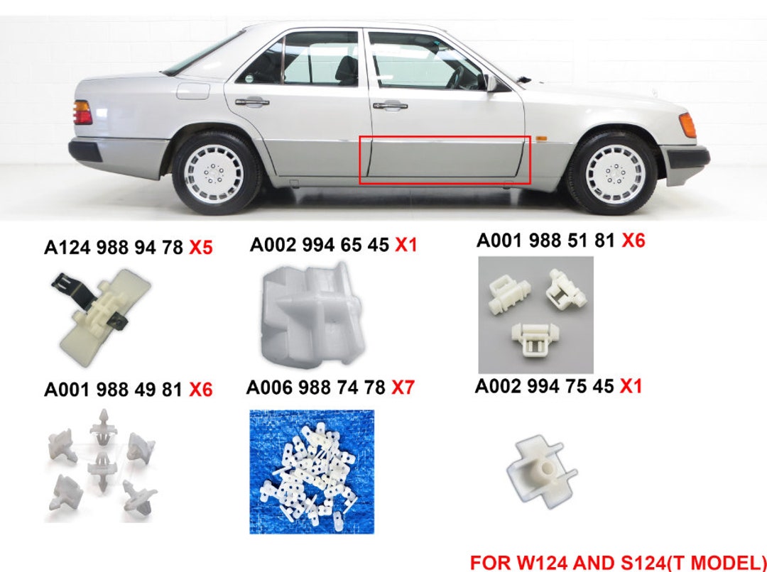FOR MERCEDES W124 S124 Clip for One Door Set Clips Staples Sacco ...