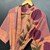 Pink Bird Print Velvet Kimono Robes, Morning Tea Velvet Coat ...