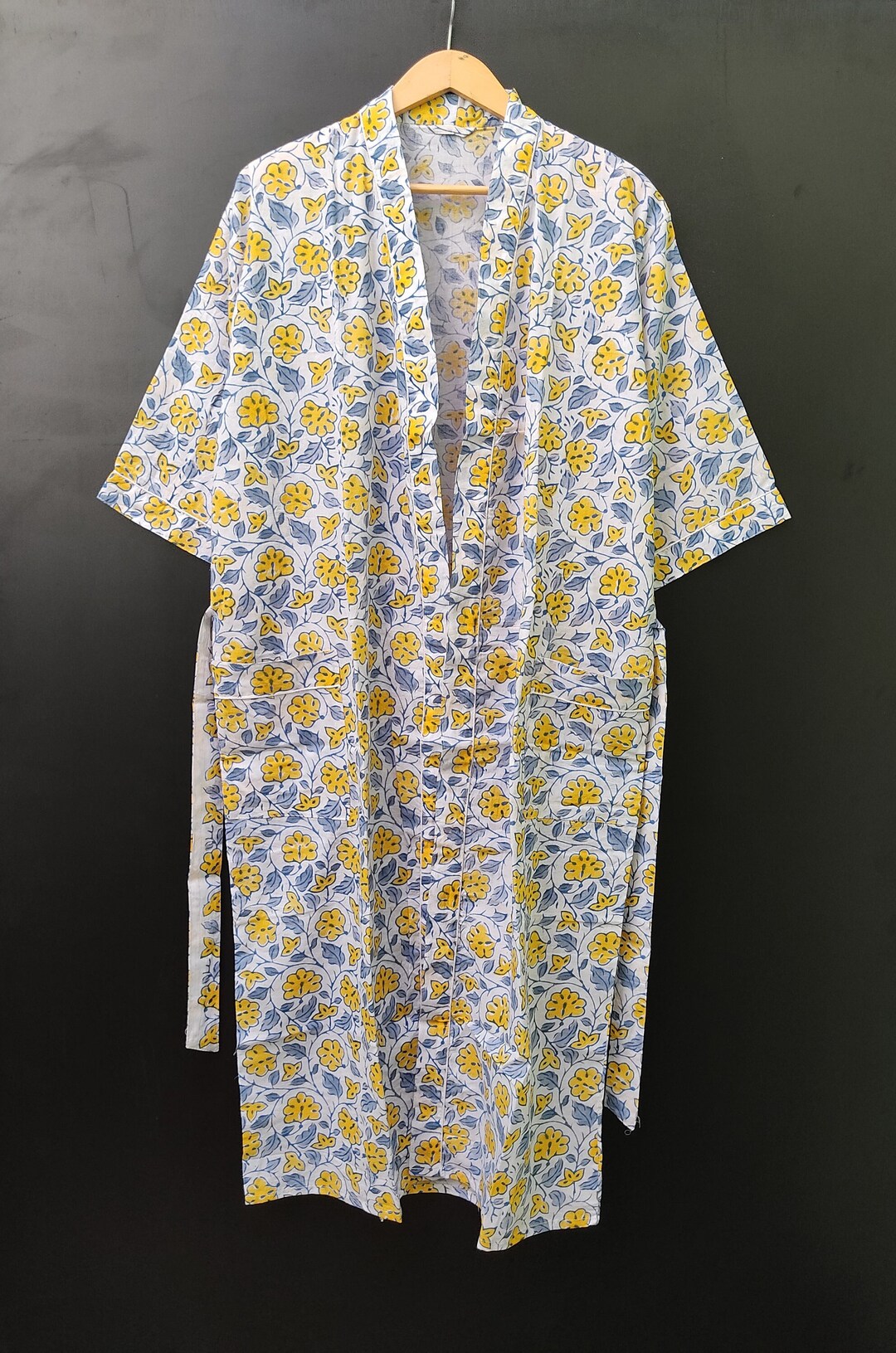 Block Print Robes, Women Wear Summer Kimono Robe, Handmade Cotton Beach ...