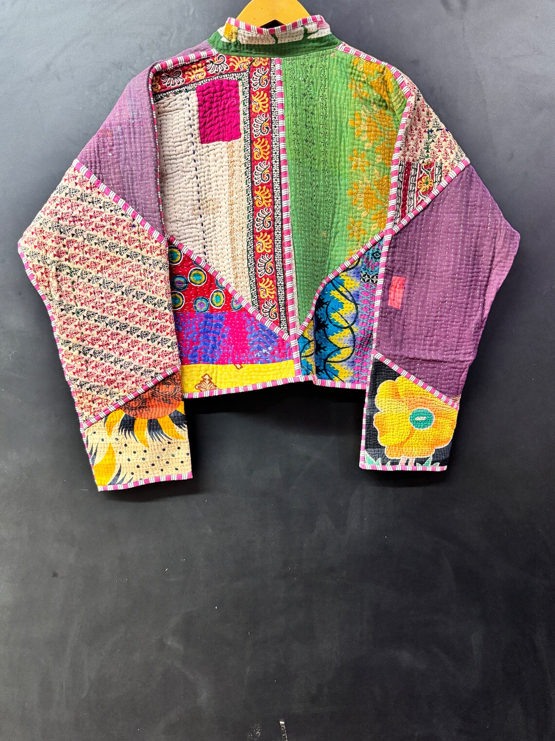 Vintage Kantha Quilted Jacket Vest Coat, Handmade Cotton Vest Jacket ...