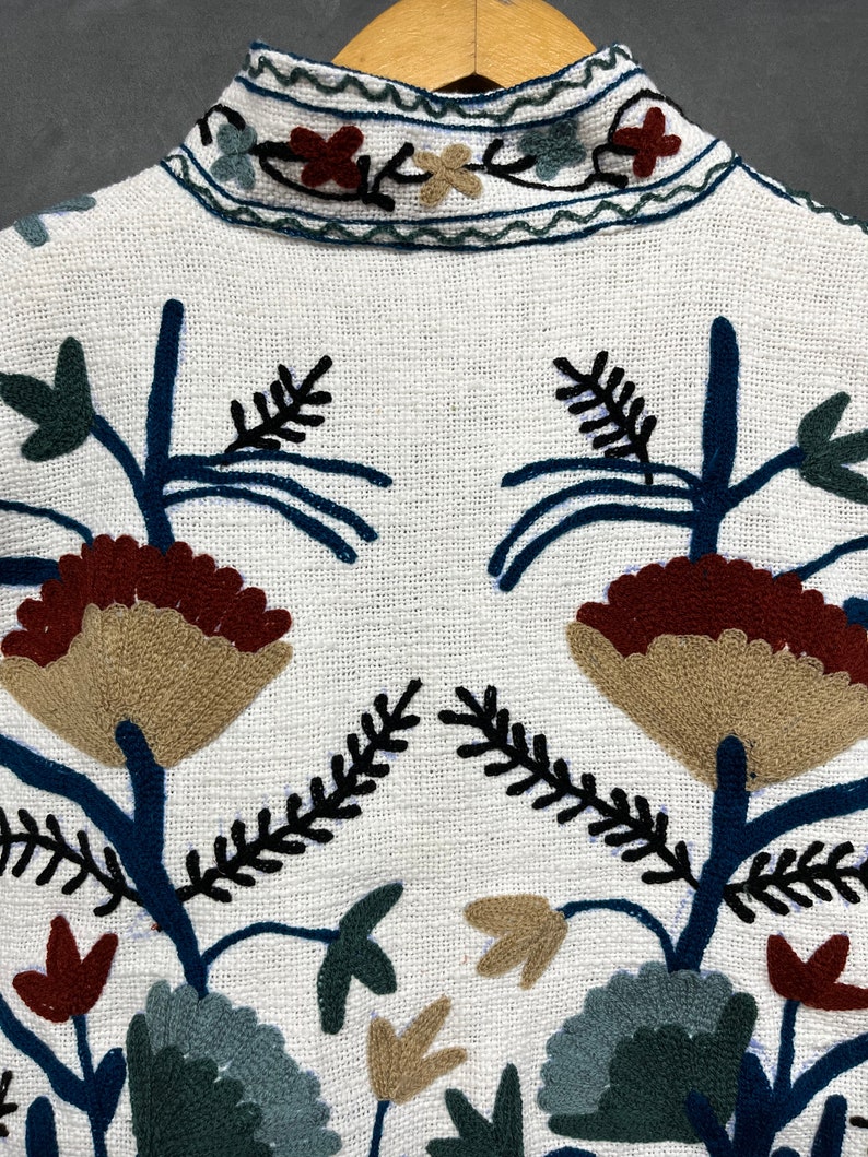 TNT Fabric Suzani Jacket, Suzani Embroidery Sleeves Less Jacket, Winter ...