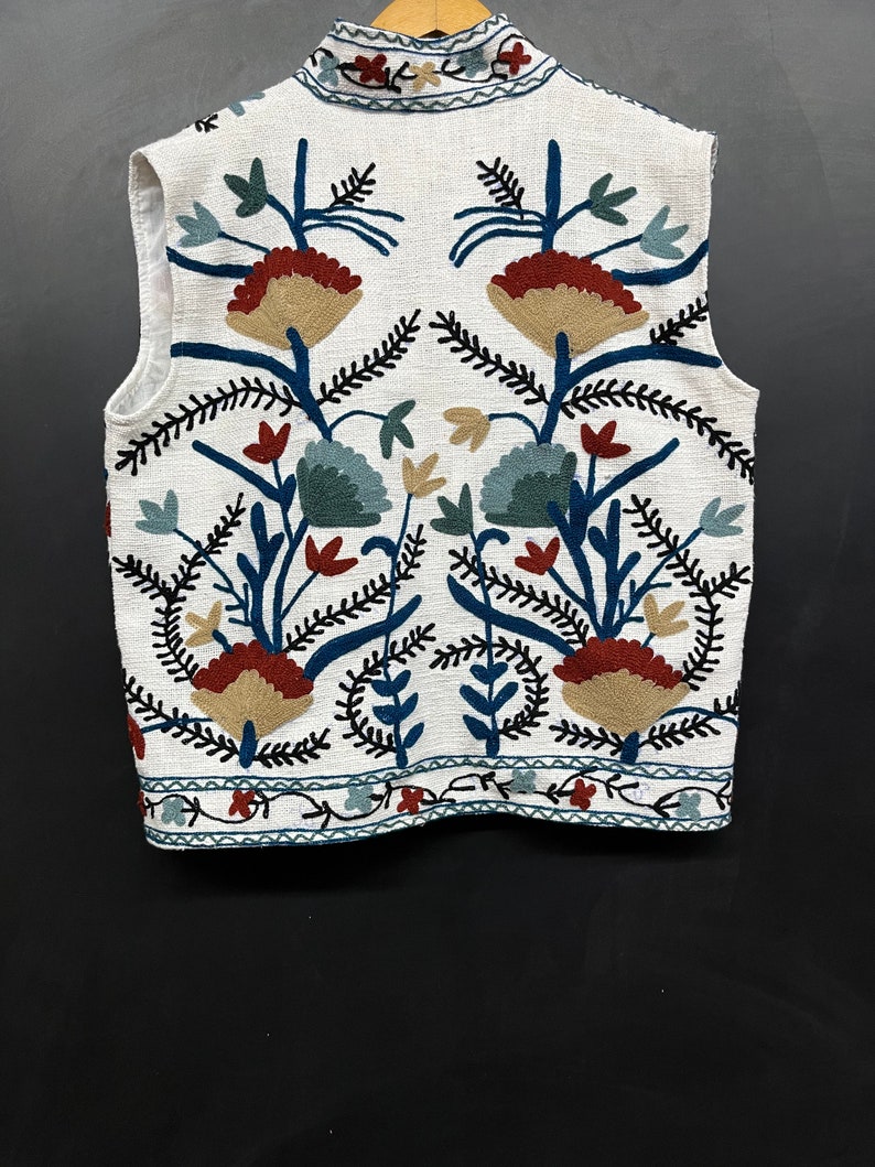 TNT Fabric Suzani Jacket, Suzani Embroidery Sleeves Less Jacket, Winter ...