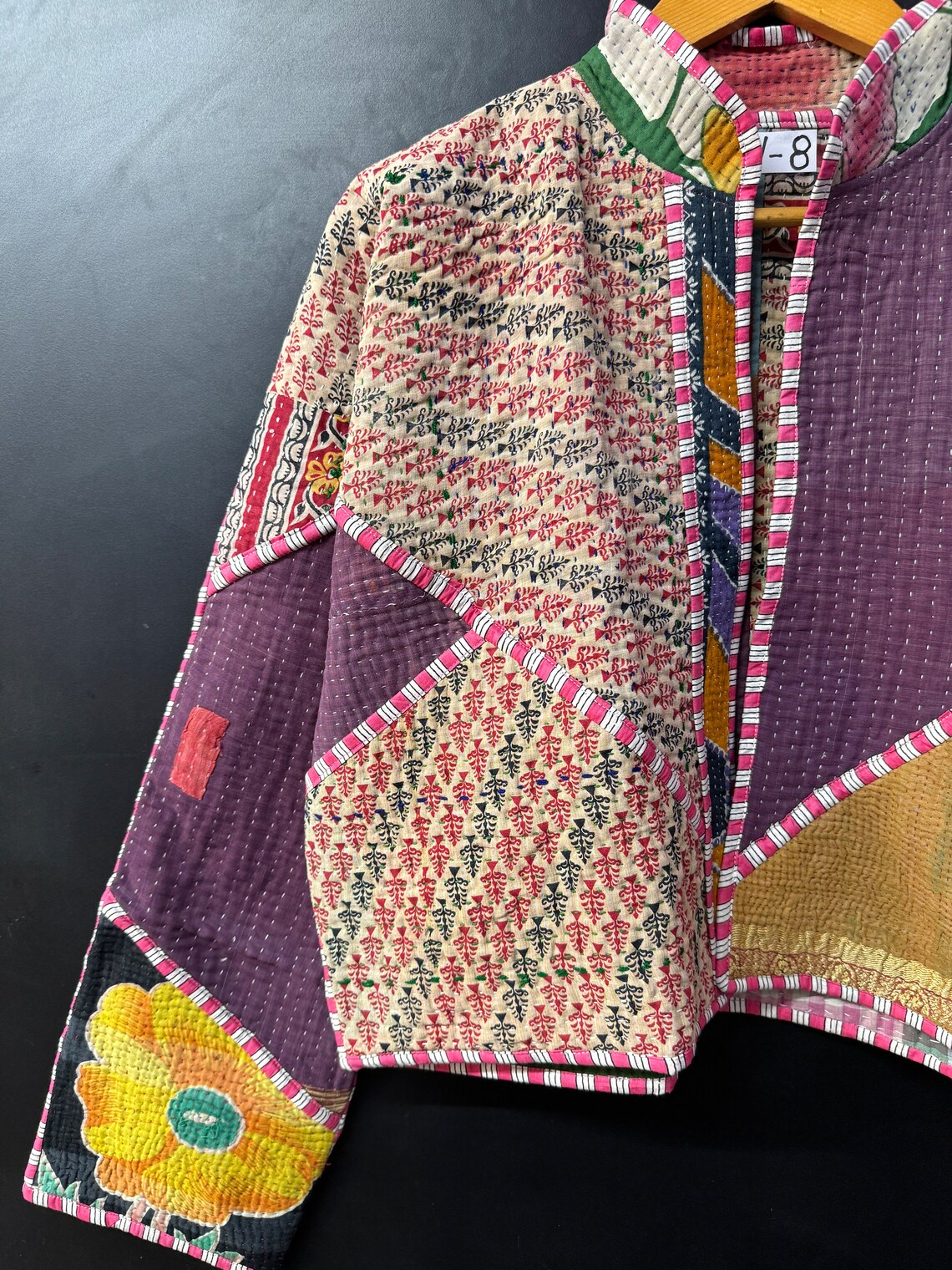 Vintage Kantha Quilted Jacket Vest Coat, Handmade Cotton Vest Jacket ...