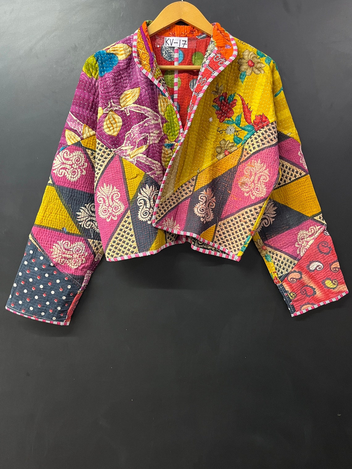 Kantha Quilted Jacket Vest Coat Vintage Handmade Cotton Vest Jacket ...