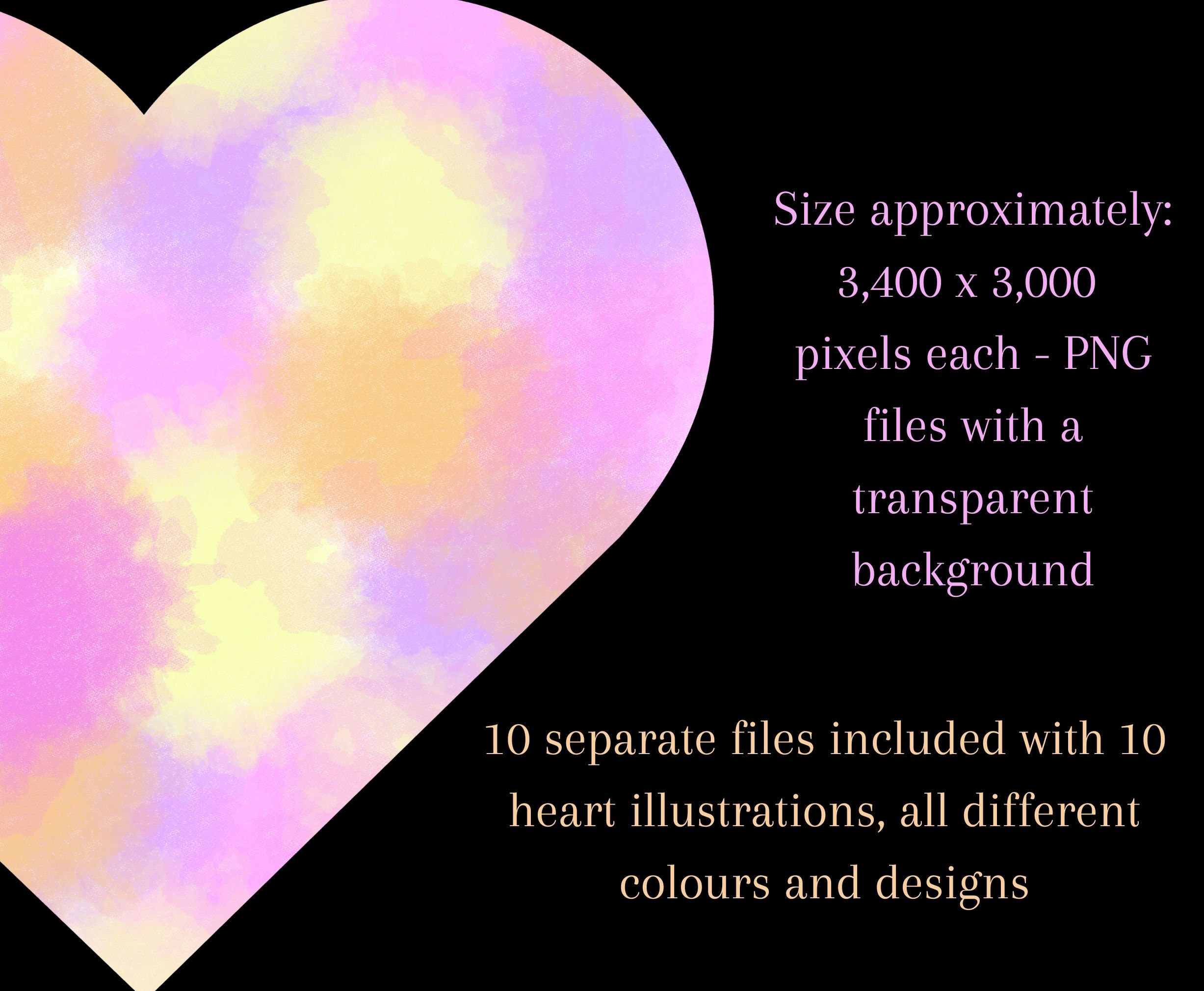 10 Hearts Clipart Set - Commercial Use Ok - Gradient Heart Clipart ...