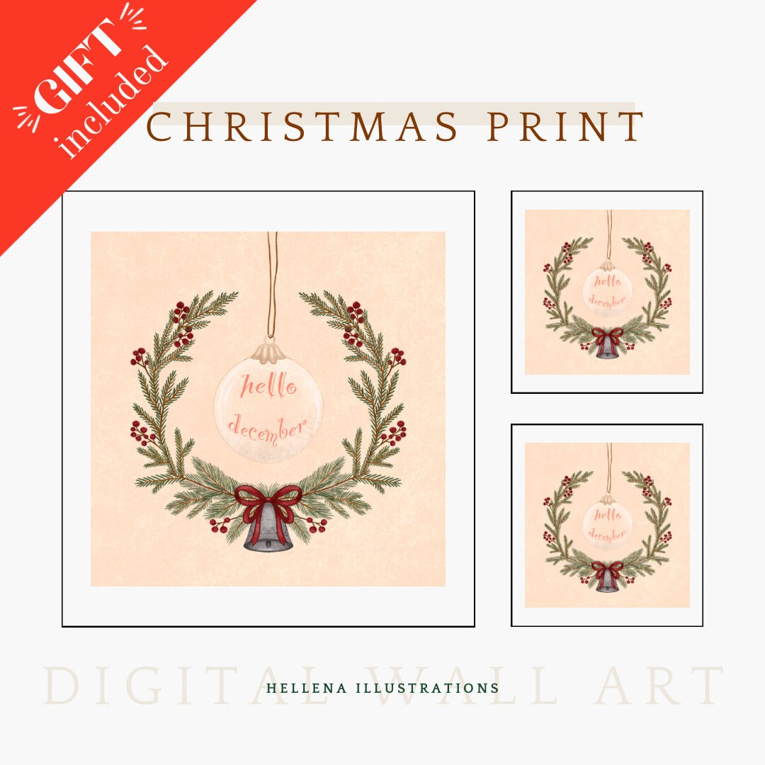 Christmas Wall Art Christmas Printable Art Christmas Wall - Etsy