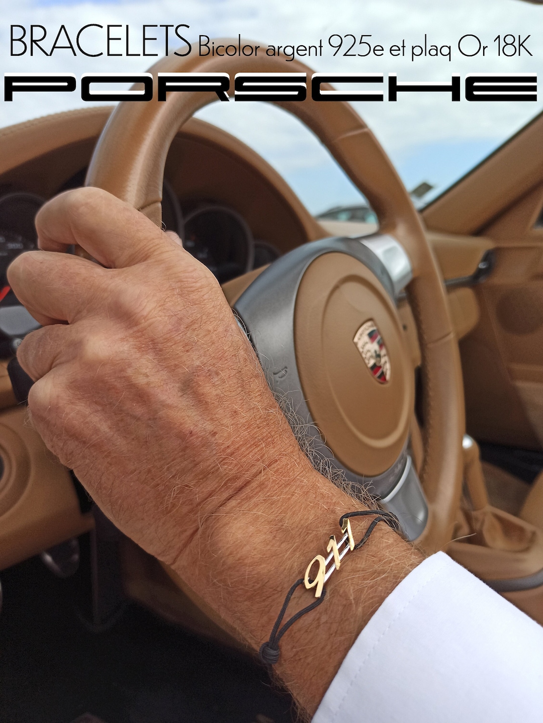 Bijou BRACELET PORSCHE 911 Bicolor Argent 925e & Plaqué or 18K - Etsy