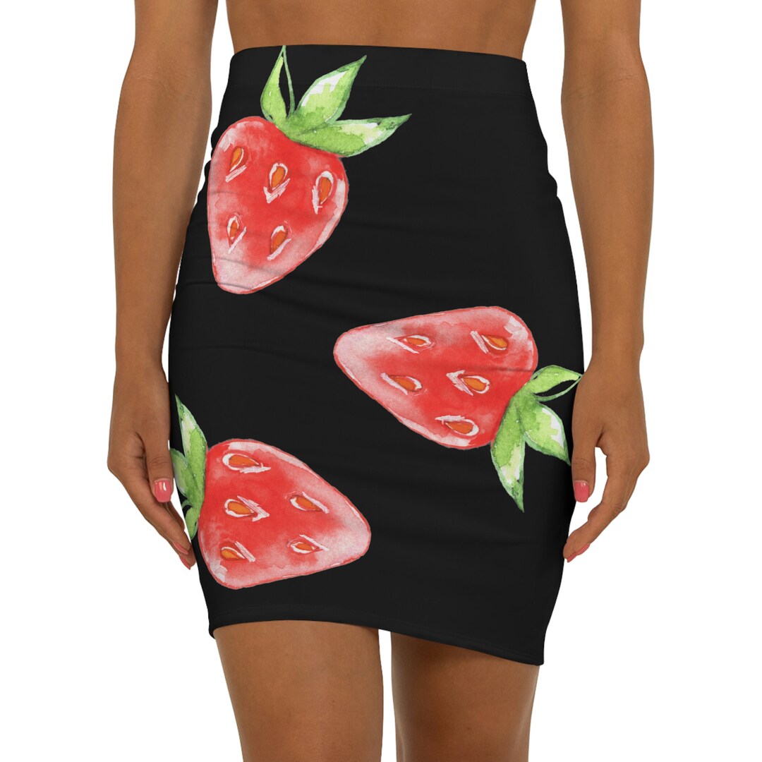 Strawberry Dress With Strawberry Fabric, Strawberry Mini Skirt ...