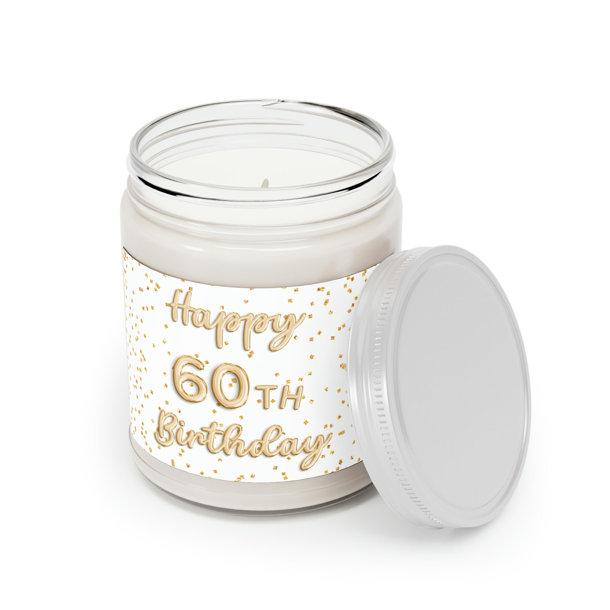 Happy 60th Birthday Candle, 6oth Birthday Gift for Women, Gold 60th ...