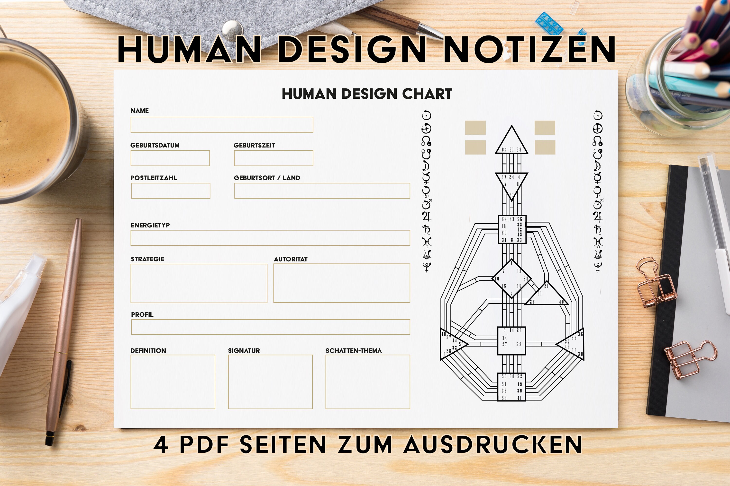 Human Design Bodygraph & Notes Printable - Etsy