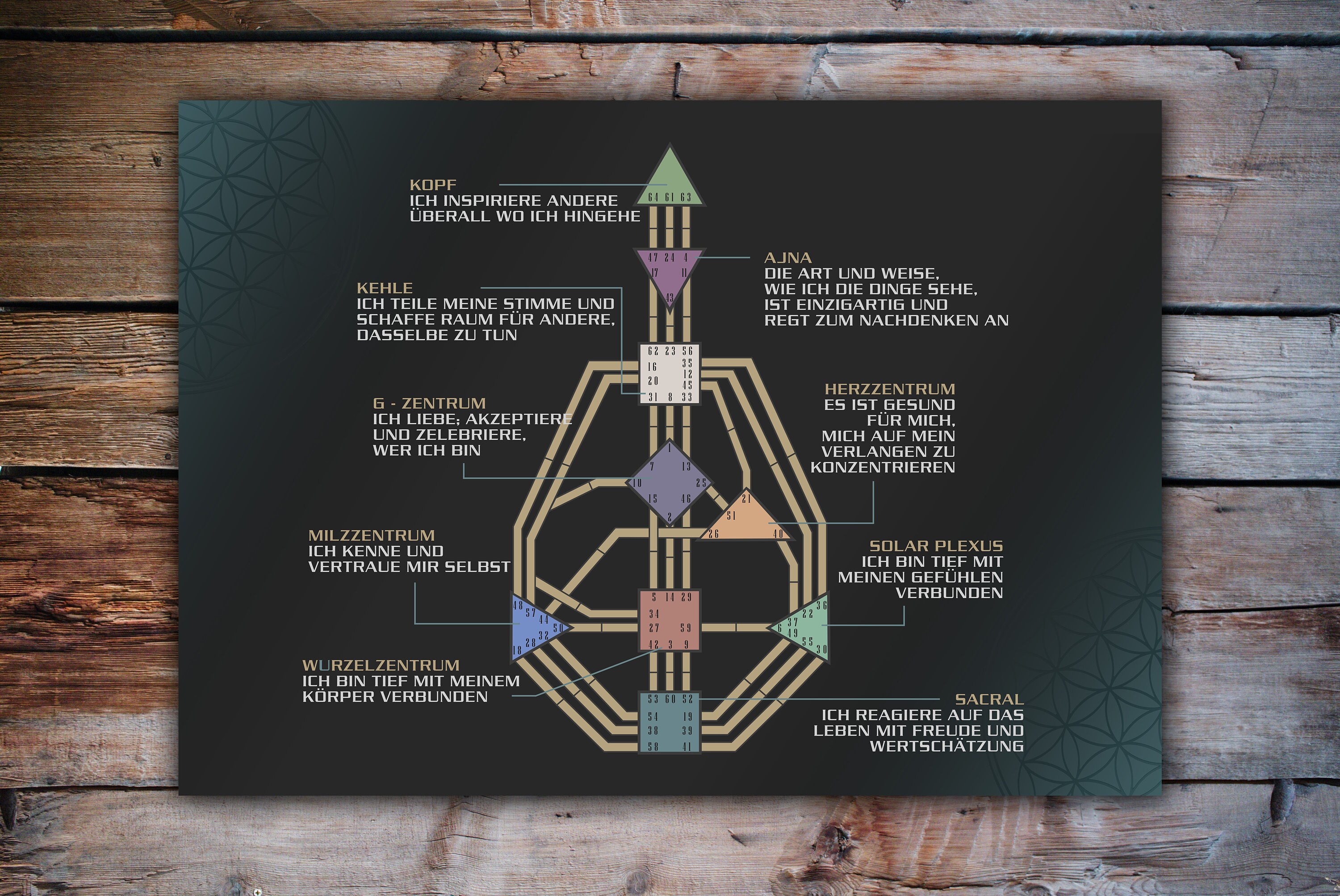 Human Design Chart Poster / 9 Centers Bodygraph / Chakra / Teaching ...