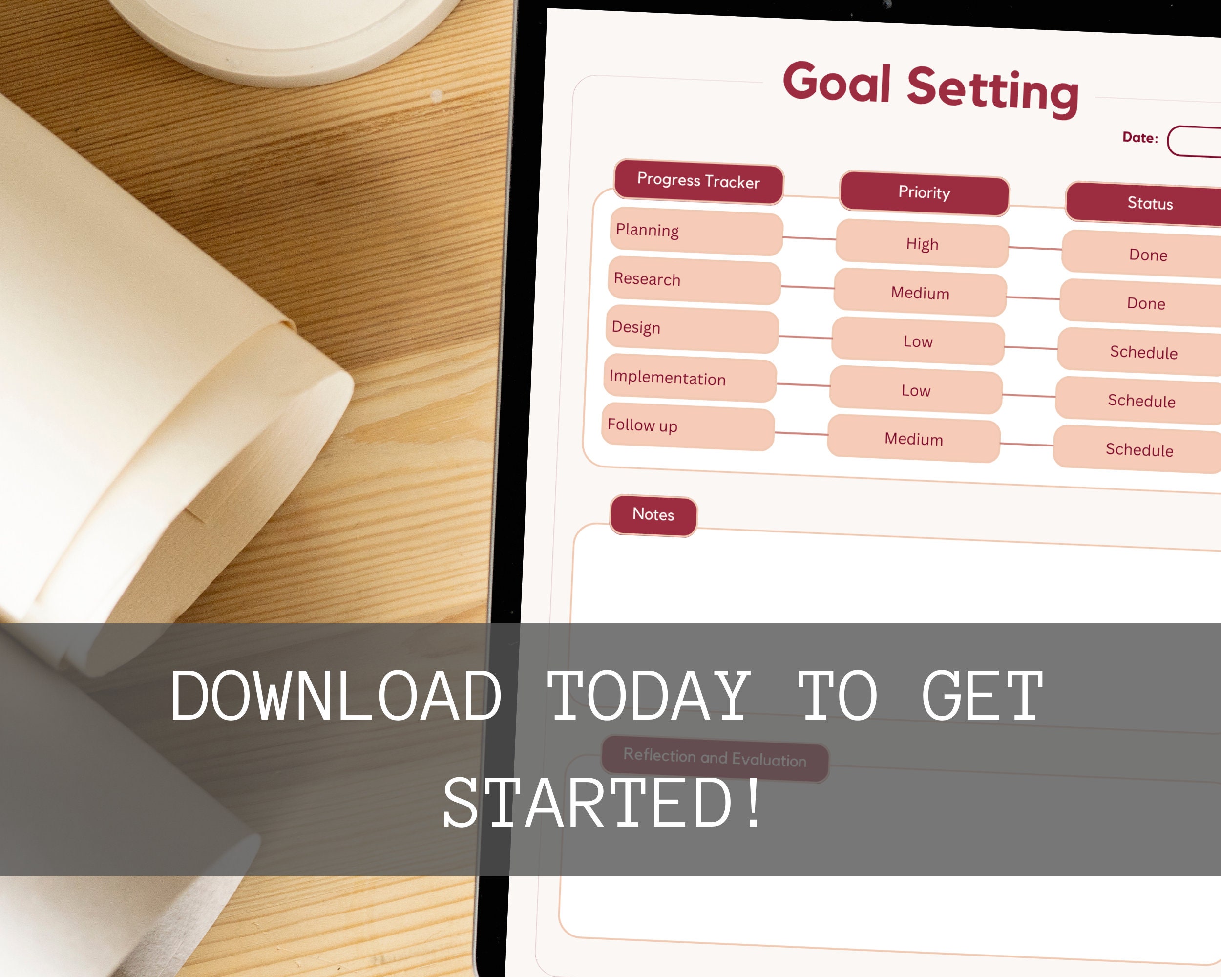 Printable Goal Setting Worksheet Template SMART Goals - Etsy