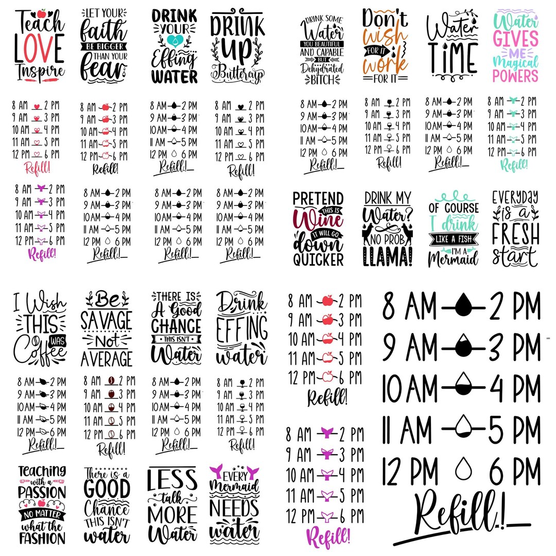 Water Tracker Svg Water Bottle Tracker SVG Water Bottle Svg - Etsy ...