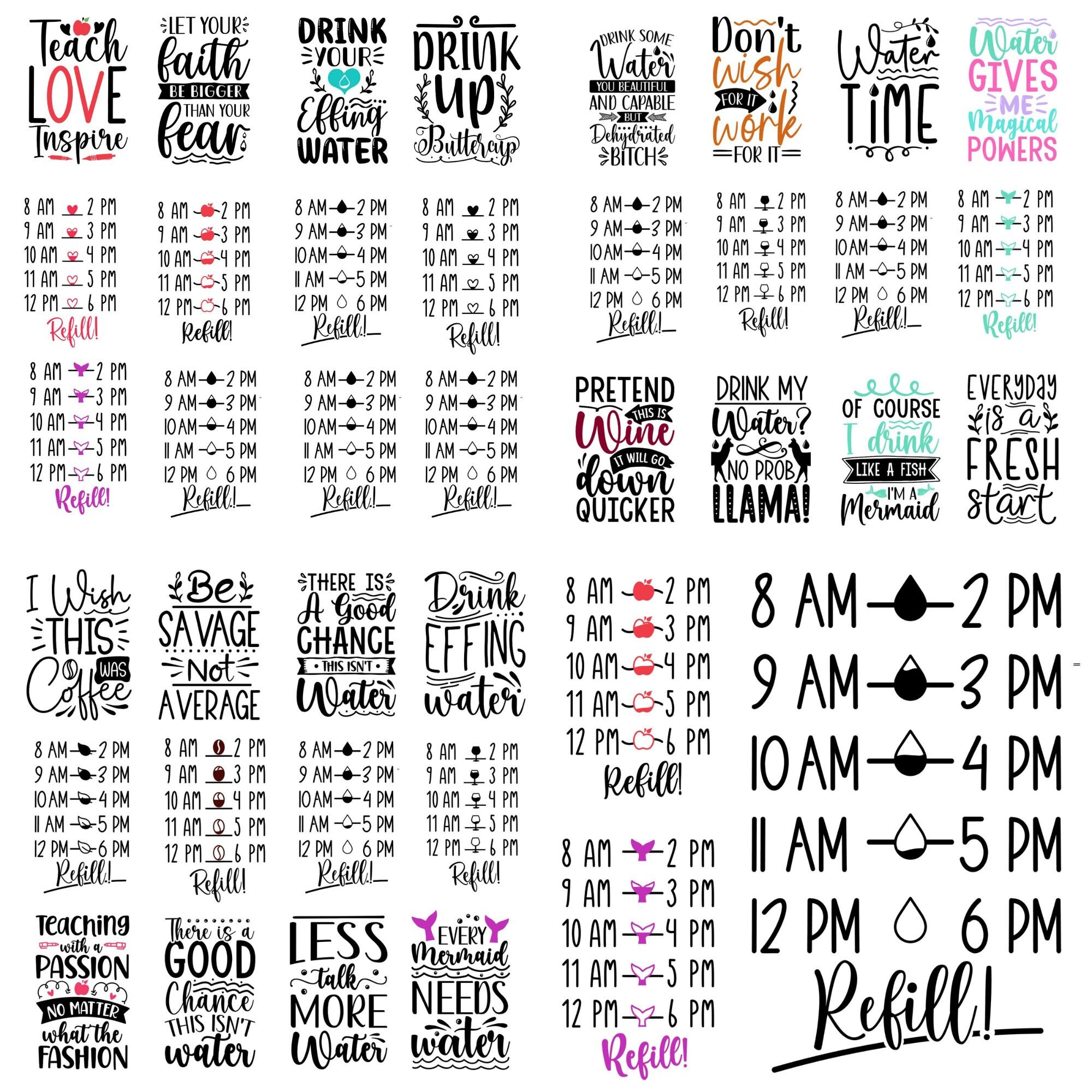 Water Tracker Svg Water Bottle Tracker SVG Water Bottle Svg - Etsy