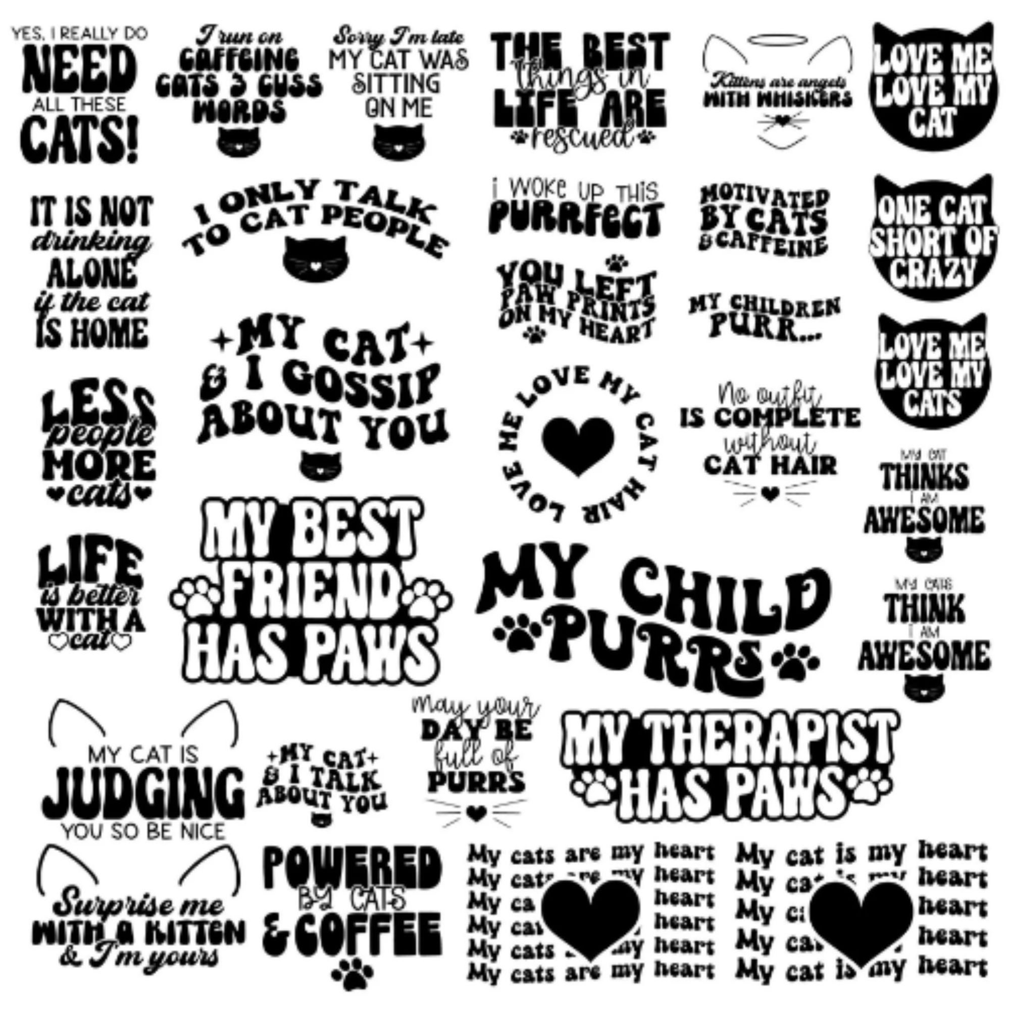 Cat Svg Black Cat Svg Cat Quote Svg Cat Silhouette SVG - Etsy