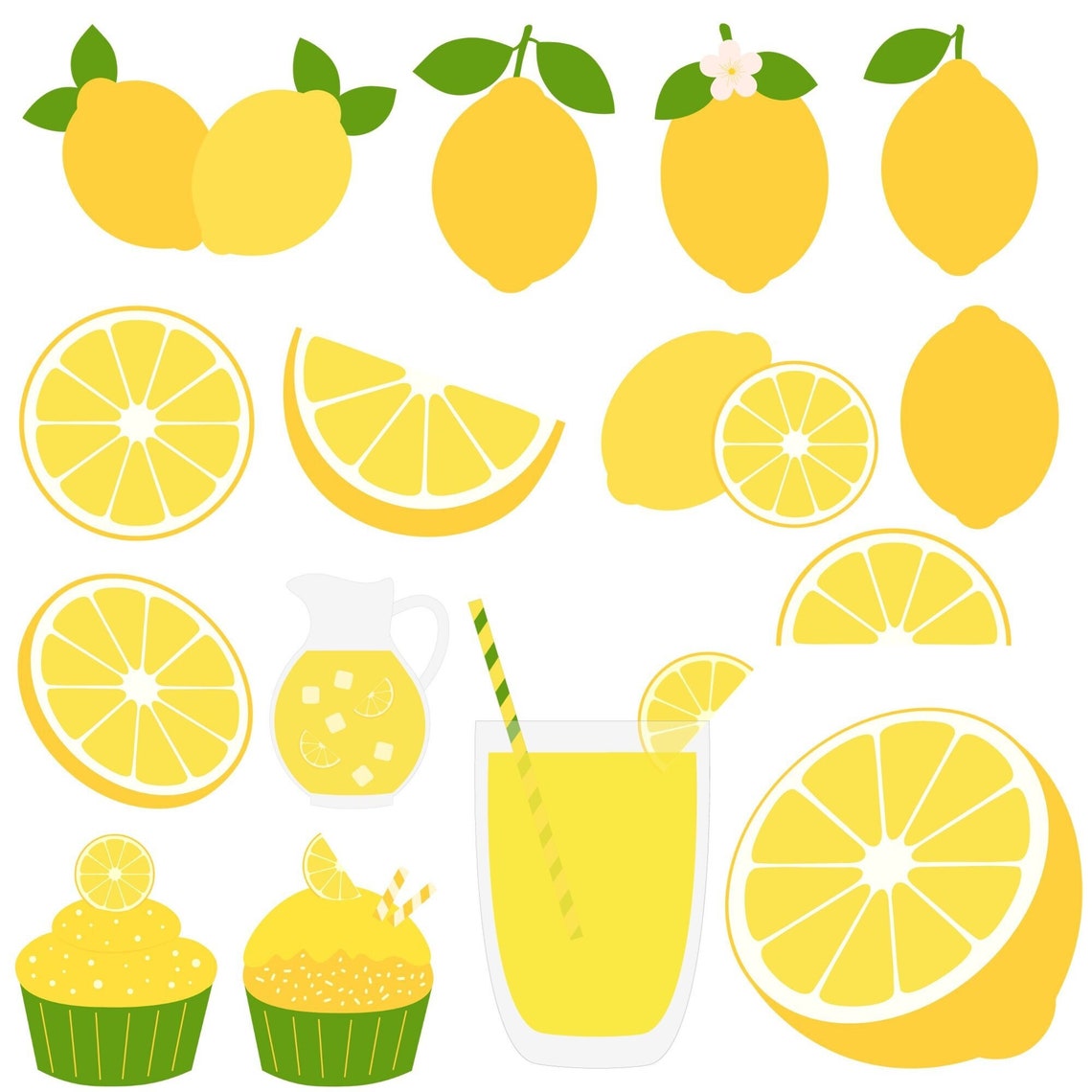 Lemon Svg Bundle Lemon Slice Svg Lemons Svg Lemon Cut File - Etsy