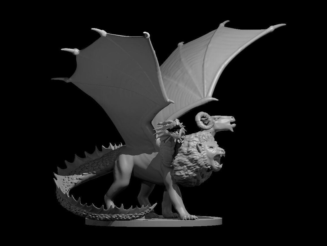 Chimera Miniature – 3D Printed Dnd Monster – Resin Figure - Etsy