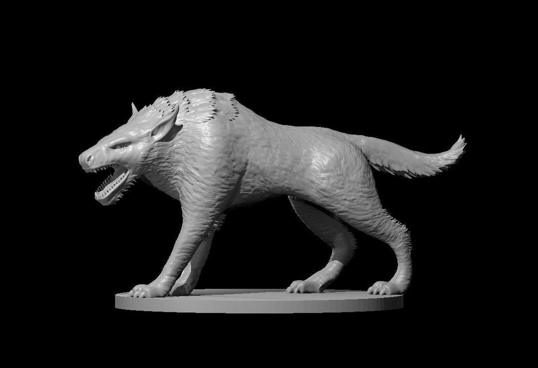 Worg Miniature – 3D Printed Dnd Monster – Resin Figure - Etsy