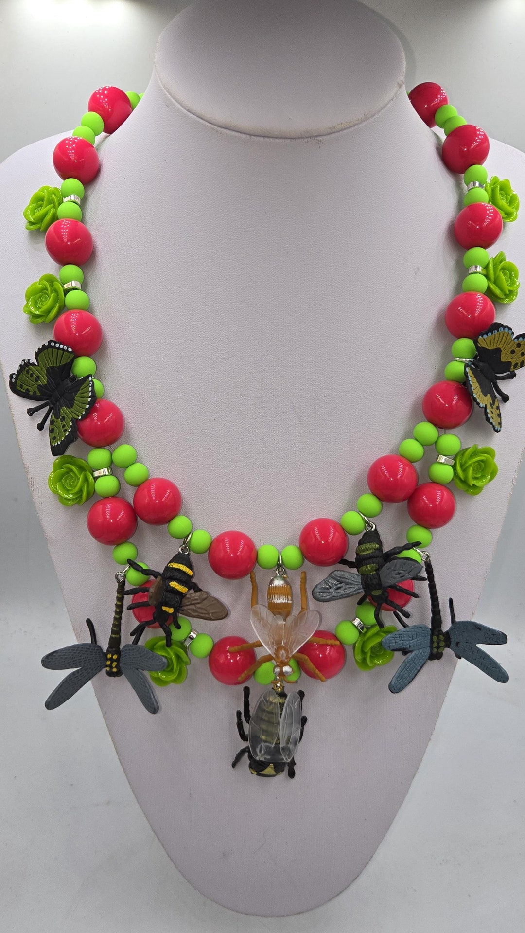 A Neckstravaganza Original Handmade Necklace: Psychedelic Insects - Etsy