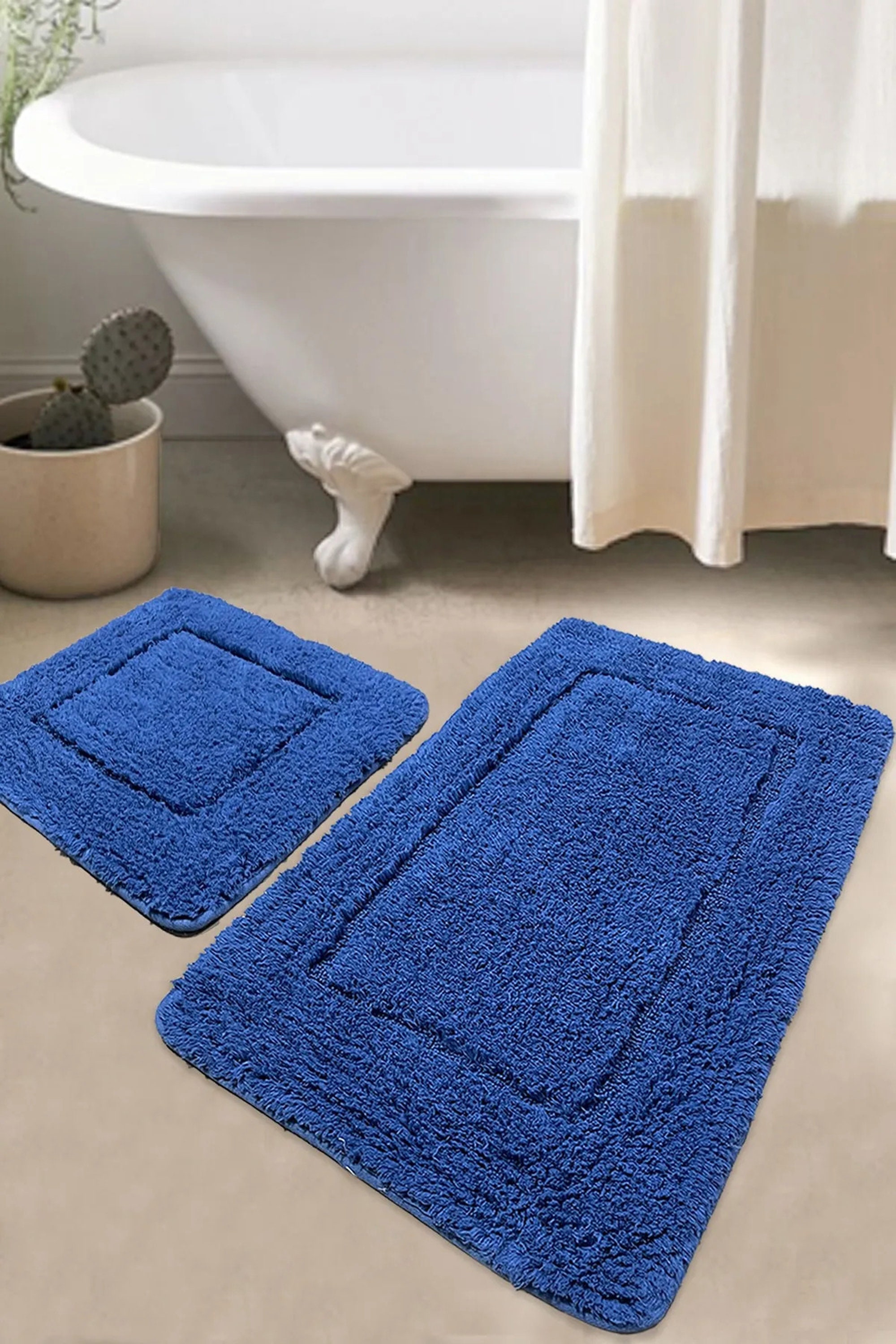 Cotton Bathroom Rug Set, Ultra Soft Bath Rug, Fluffy Rug, Bath Decor ...