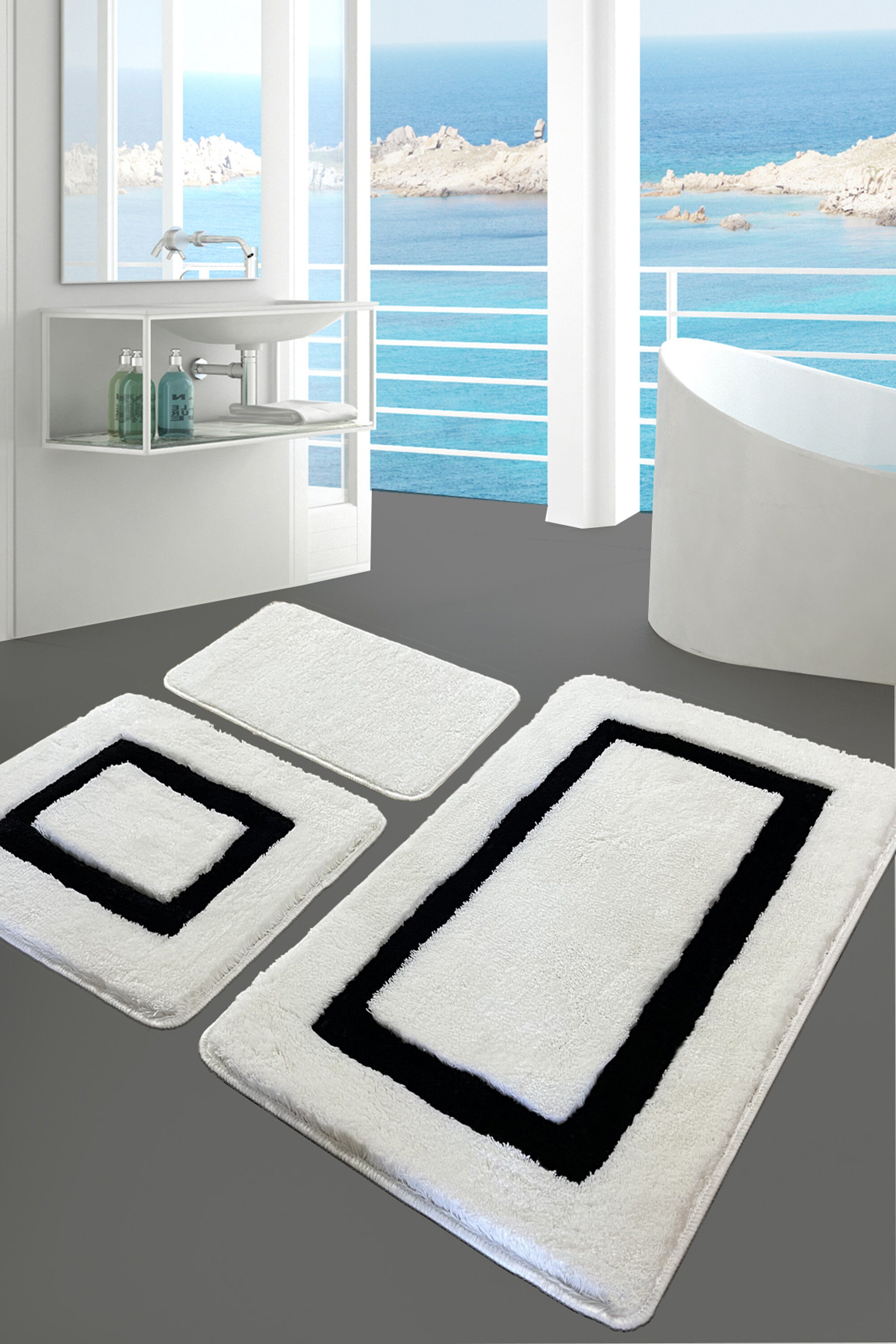 Fluffy Bathroom Rug Set Modern Bath Rug Washable Rug - Etsy