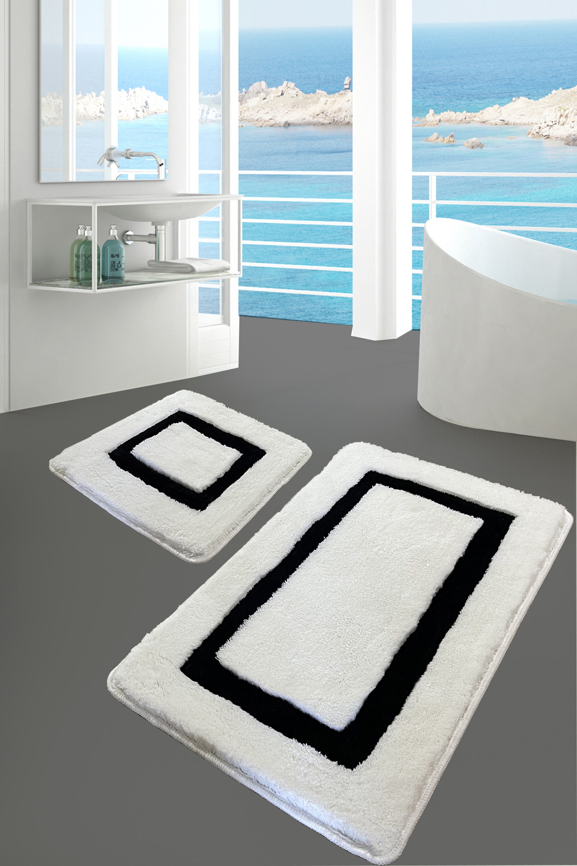 Fluffy Bathroom Rug Set Modern Bath Rug Washable Rug - Etsy