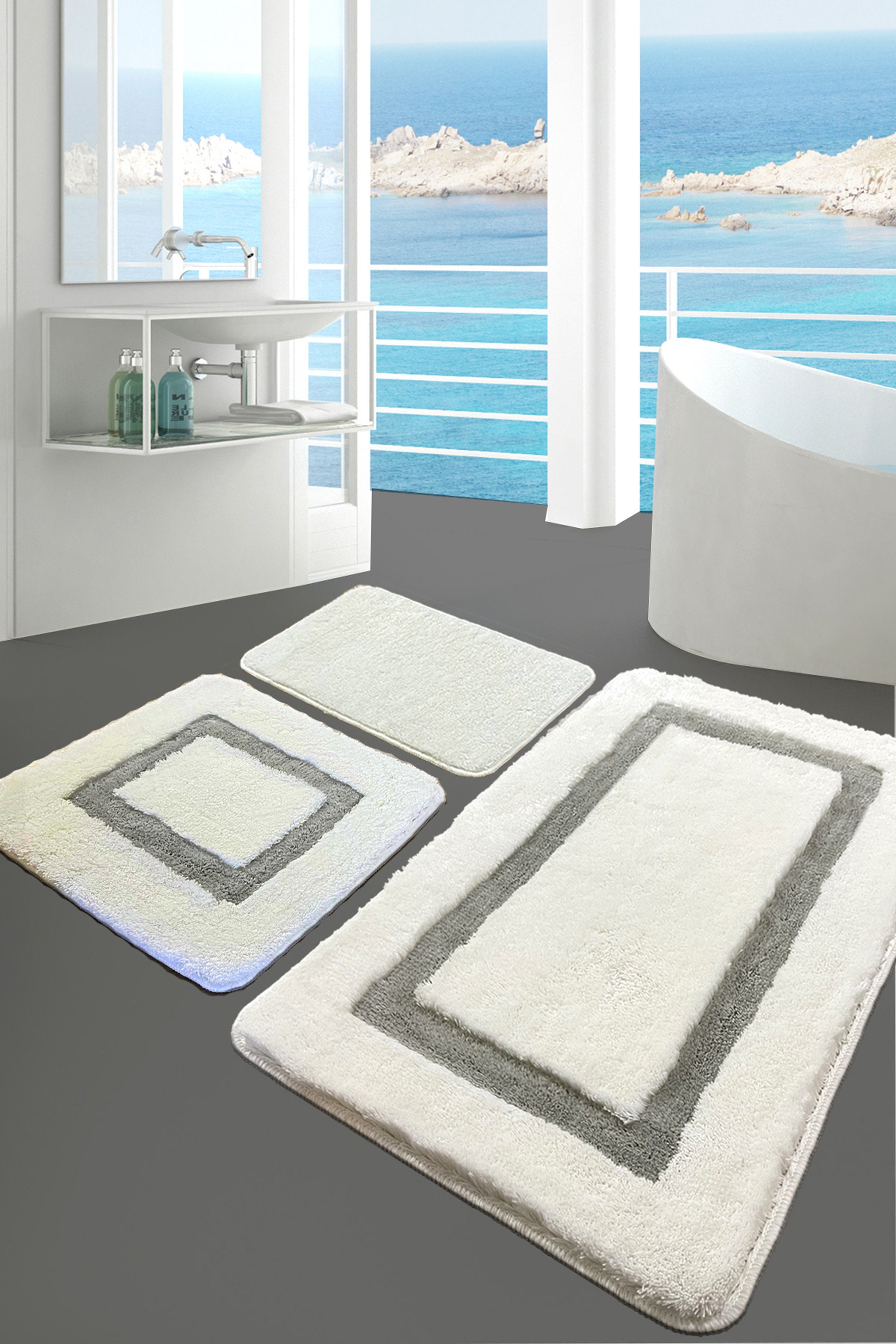 Fluffy Bathroom Rug Set Modern Bath Rug Washable Rug - Etsy