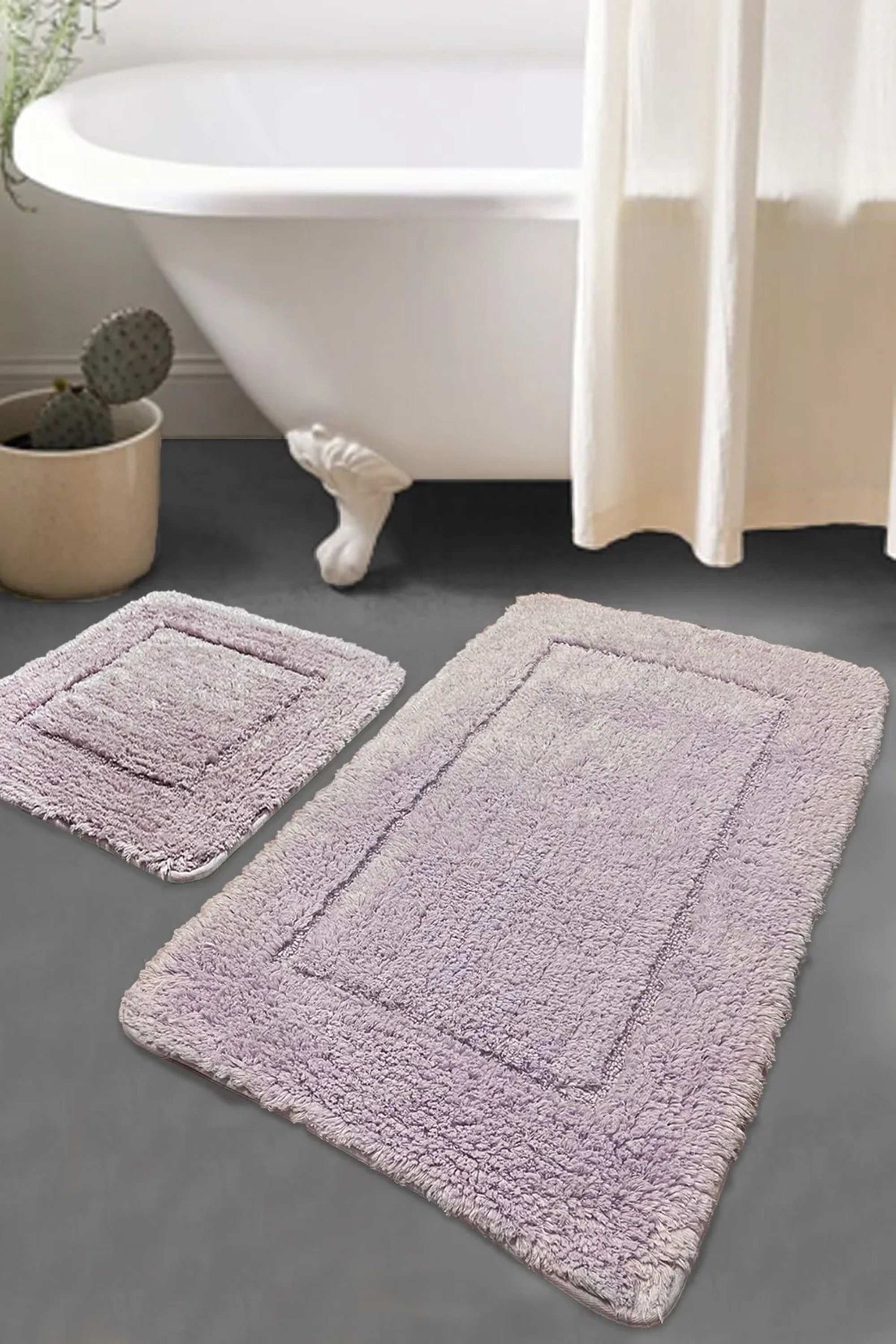 Cotton Bathroom Rug Set, Ultra Soft Bath Rug, Fluffy Rug, Bath Decor ...