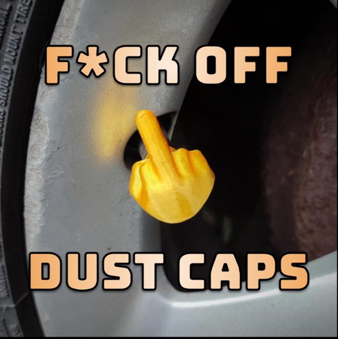 Novelty Dust Caps for Cars - Middle Finger Swearing Rude - Schrader ...