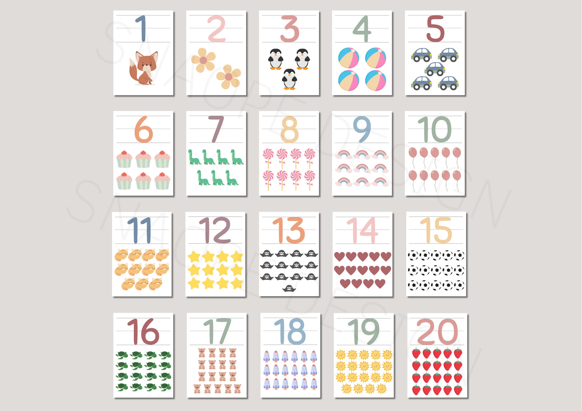 Numbers Posters 1-20, Classroom Decorations, Numbers, Counting Activity ...