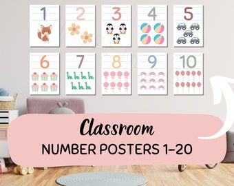 Skip Counting Posters, Classroom Decorations, Large Numbers, Counting ...