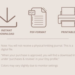 PRINTABLE Knitting Planner, Knitting Journal, Knitting Project Planner ...