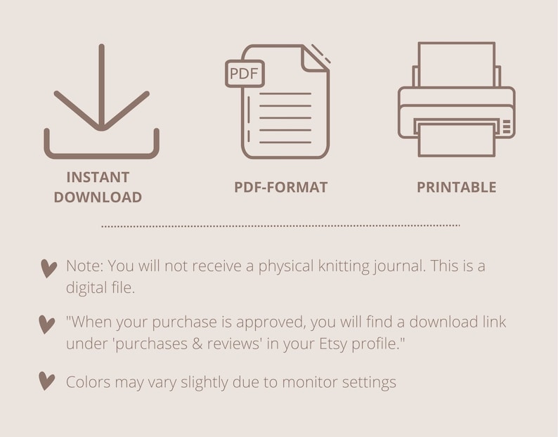 PRINTABLE Knitting Planner, Knitting Journal, Knitting Project Planner ...