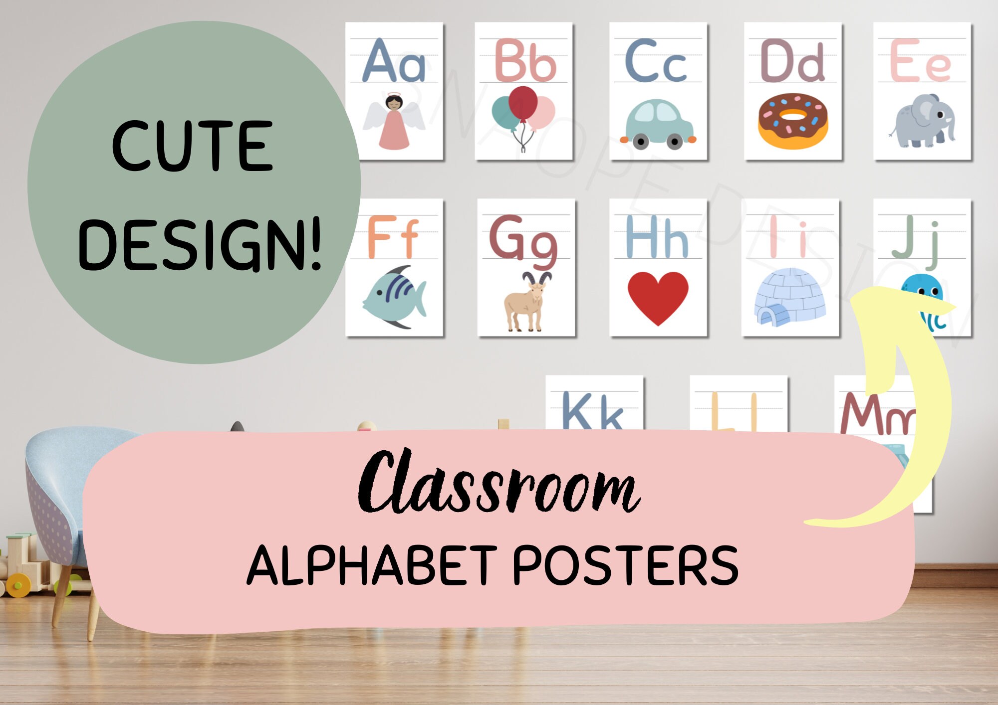 Alphabet Posters Classroom Decorations Alphabet Reading - Etsy