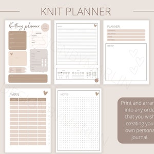 PRINTABLE Knitting Planner, Knitting Journal, Knitting Project Planner ...